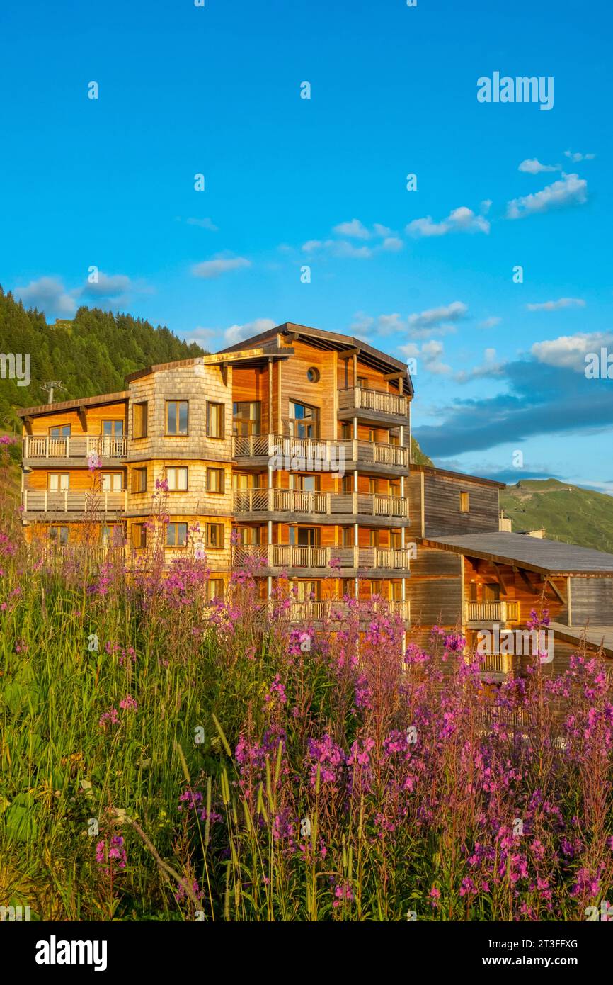 France, Haute Savoie, Avoriaz 1800, the station in summer Stock Photo ...