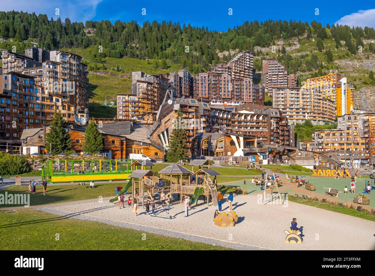 France, Haute Savoie, Avoriaz 1800, the station in summer Stock Photo ...