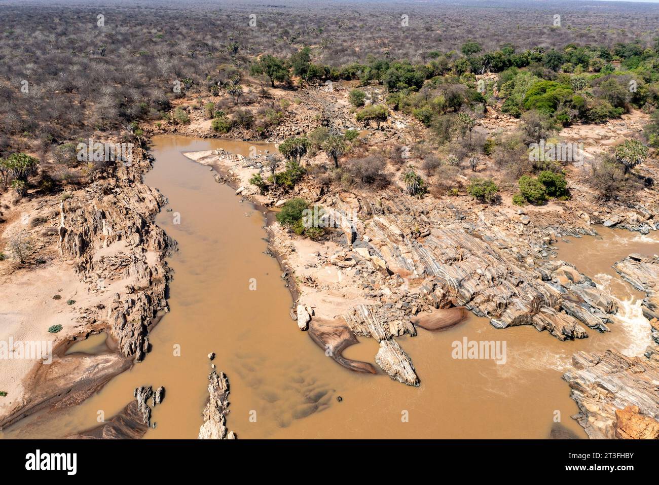 Kenya, Meru national park, Tana river (aerial view Stock Photo - Alamy