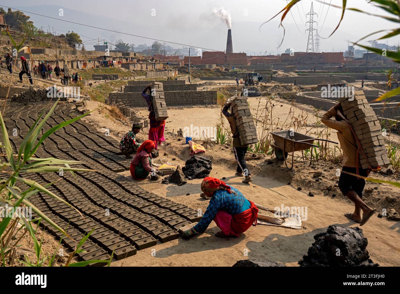 Kathmandu valley brick factory hi-res stock photography and images - Alamy