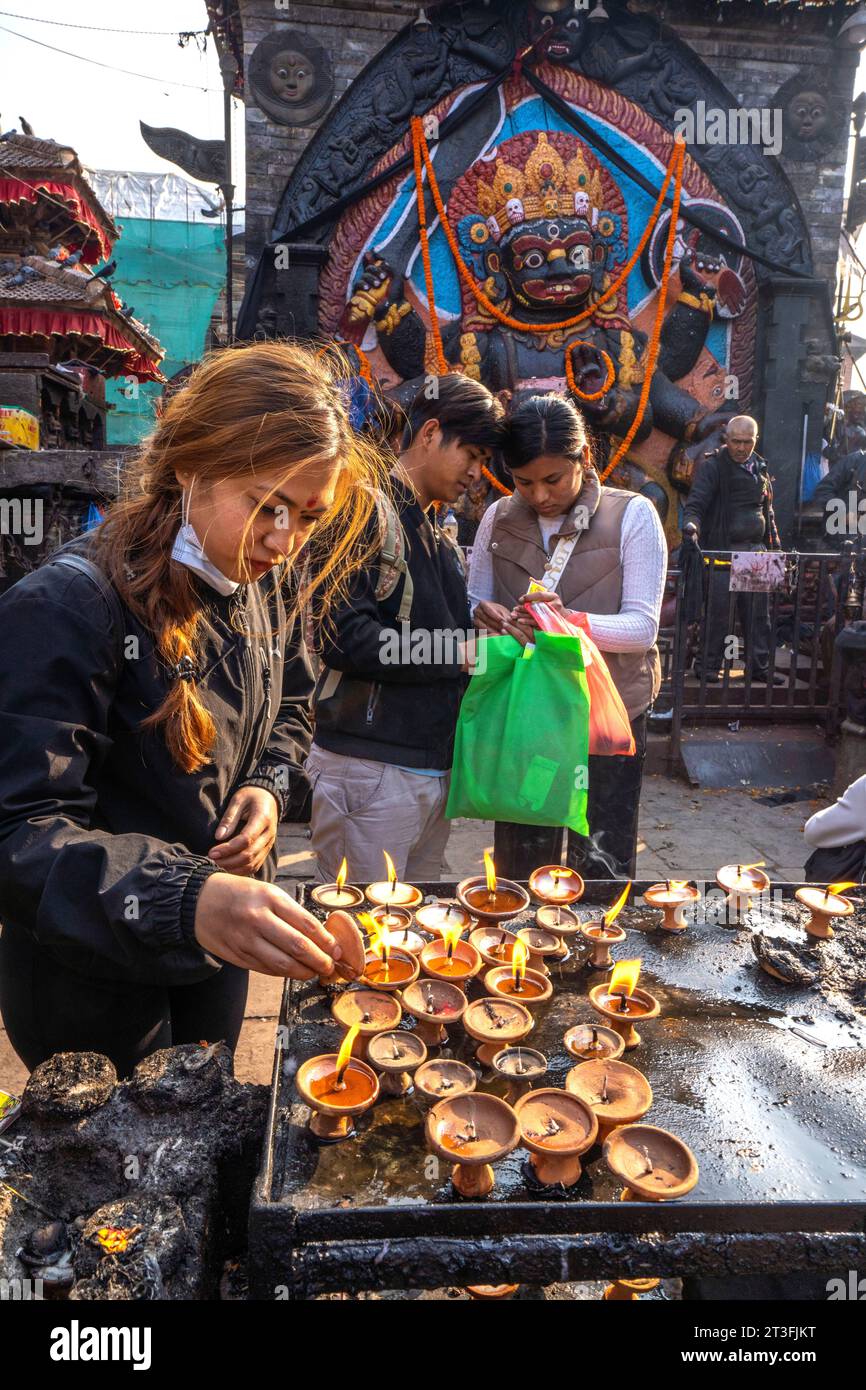 Nepal, Kathmandu, Durbar Square, statue of the goddess Kali in the ...
