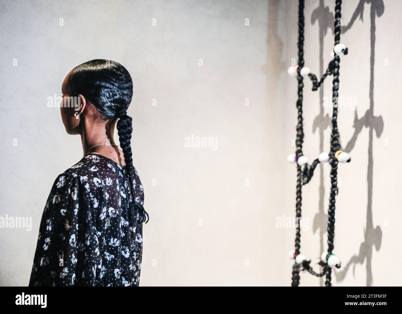 London, UK. 25th Oct, 2023. Model with 'We Climb', 2021, by Jennifer ...