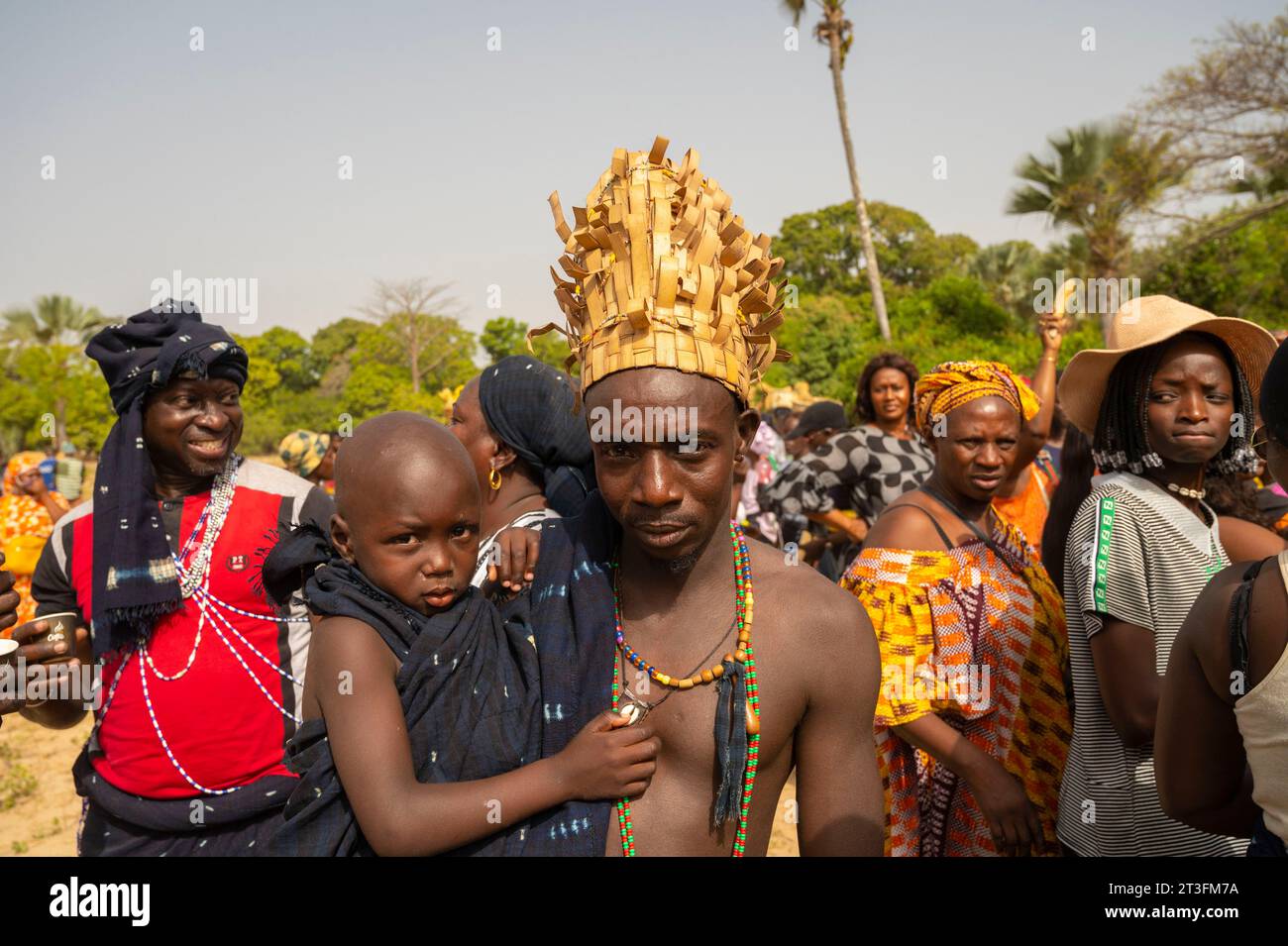 Senegal, Casamance, Ziguinchor district, a man and his son of the Diola ...
