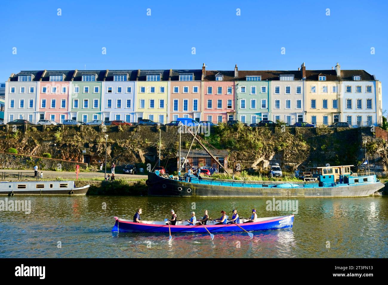 United Kingdom, Bristol, colorful houses on Redcliffe Parade Stock ...