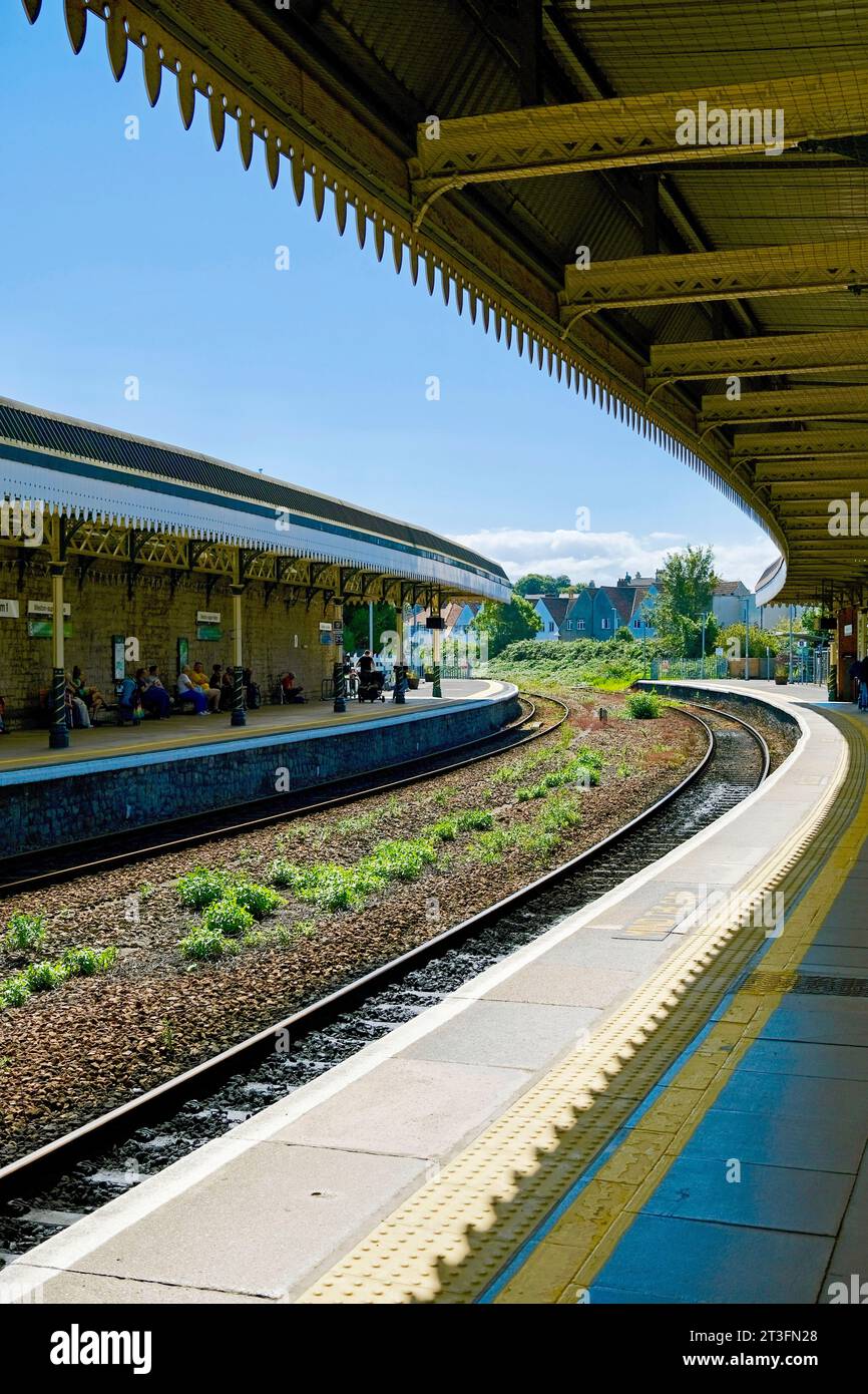United Kingdom, Somerset, Weston-super-Mare, the railway station Stock ...