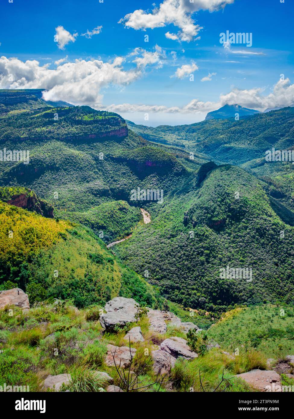 South Africa, Mpumalanga, Blyde River Canyon, Three Roundavels ...