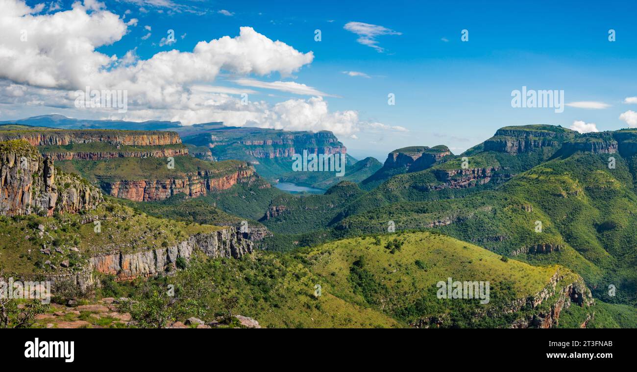 South Africa, Mpumalanga, Blyde River Canyon, Three Roundavels ...