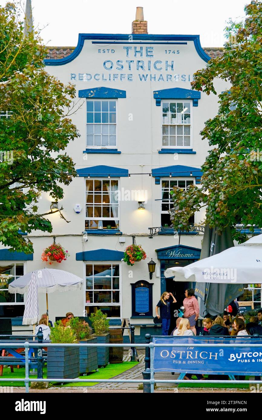 United Kingdom, Bristol, The Ostrich pub along Bathurst Basin Stock ...