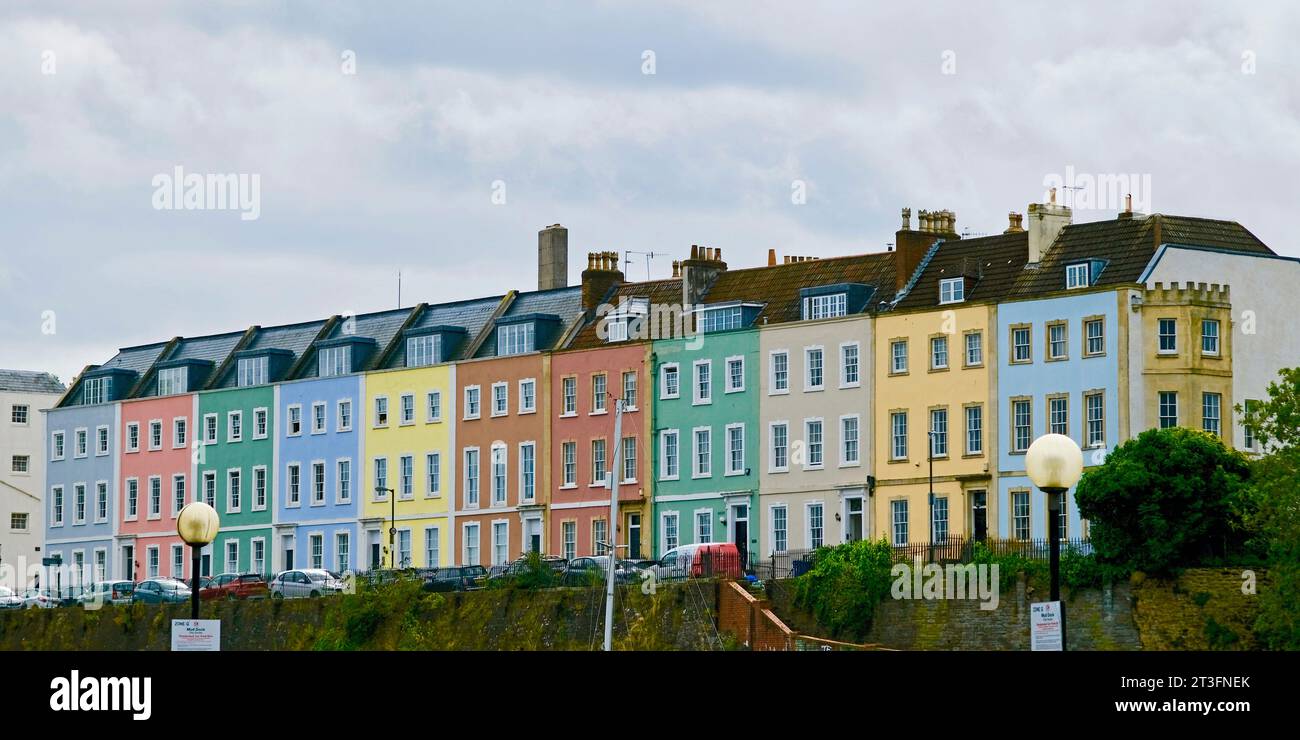 United Kingdom, Bristol, colorful houses on Redcliffe Parade Stock ...