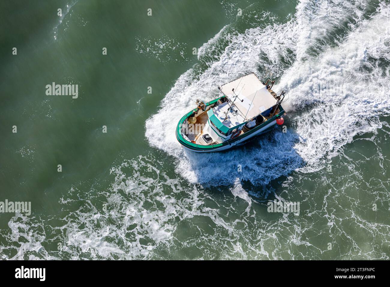 France, Vendee, St Gilles Croix de Vie, trawler (aerial view Stock ...
