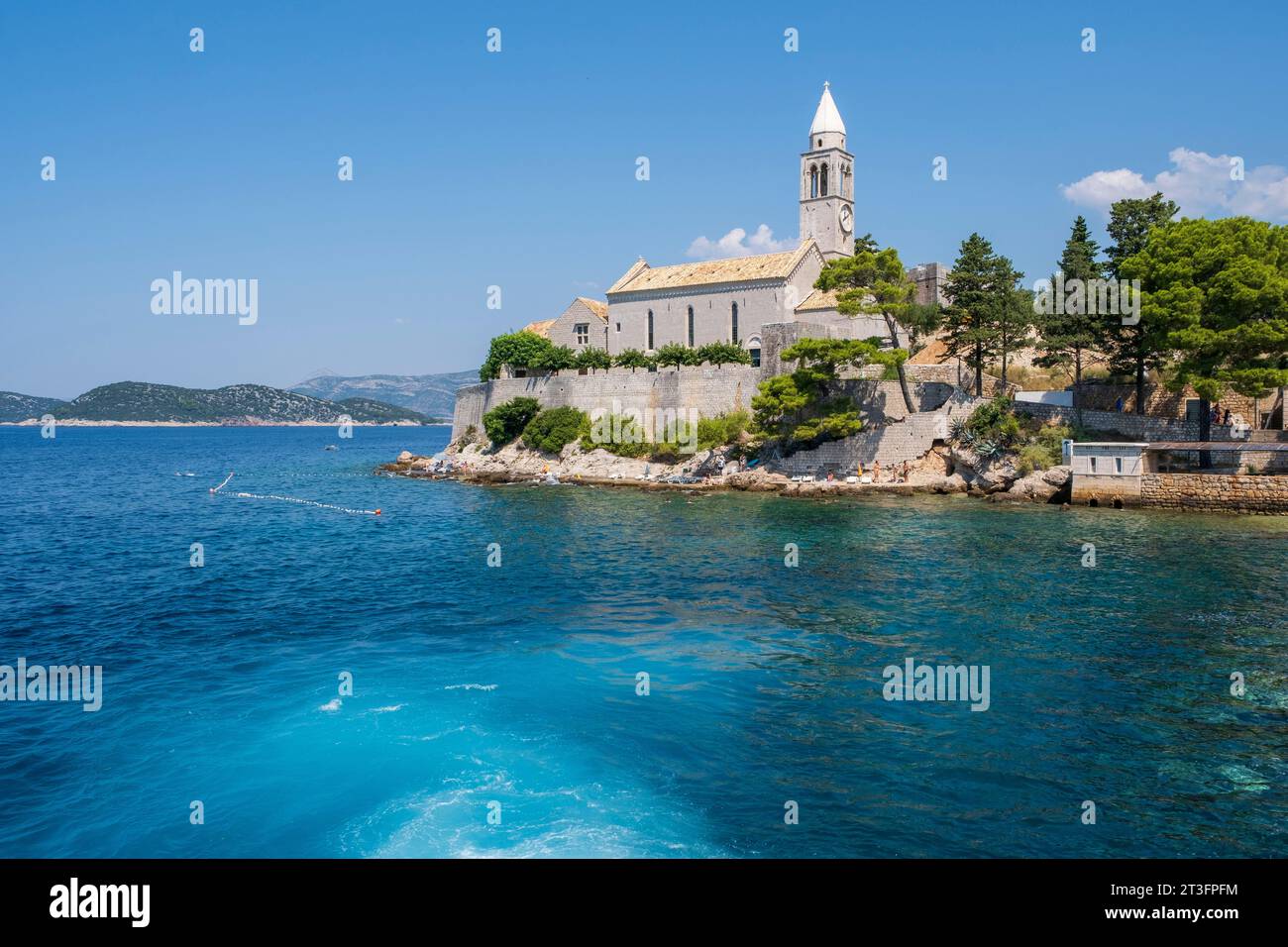 Croatia, Dalmatia, Elaphite Islands, Lopud Island, St Mary's church and ...