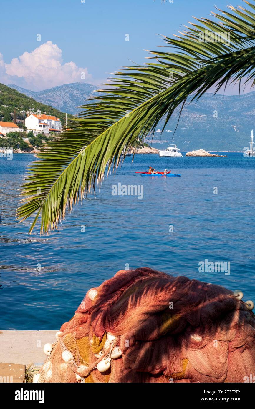 Croatia, Dalmatia, Elaphite Islands, Sipan Island, the port of Sudurad ...