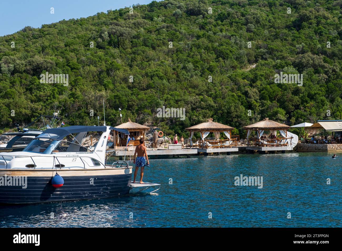 Croatia, Dalmatia, Elaphite Islands, Island of Sipan, private beach of ...