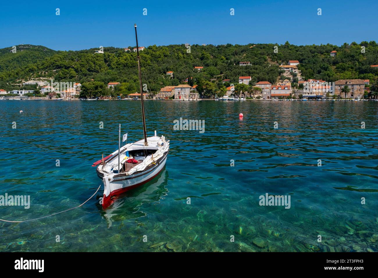 Croatia, Dalmatia, Elaphite Islands, Sipan Island, the port of Sipanska ...