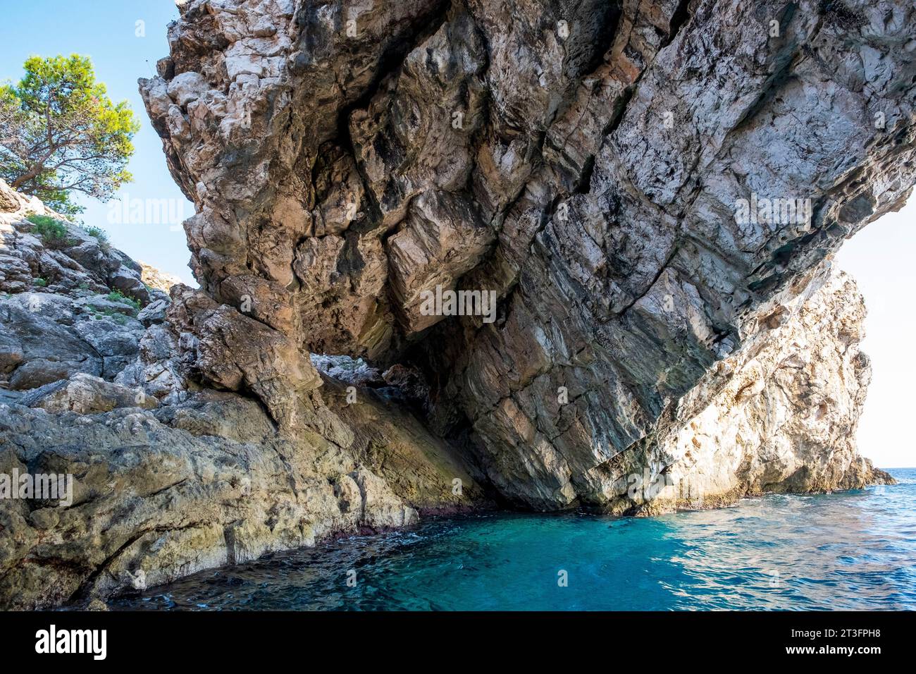 Croatia, Dalmatia, Elaphite Islands, Sipan Island, blue cave Stock ...