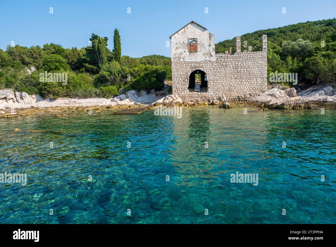 Croatia, Dalmatia, Elaphiti Islands, island of Otok Ruda, remains of an ...