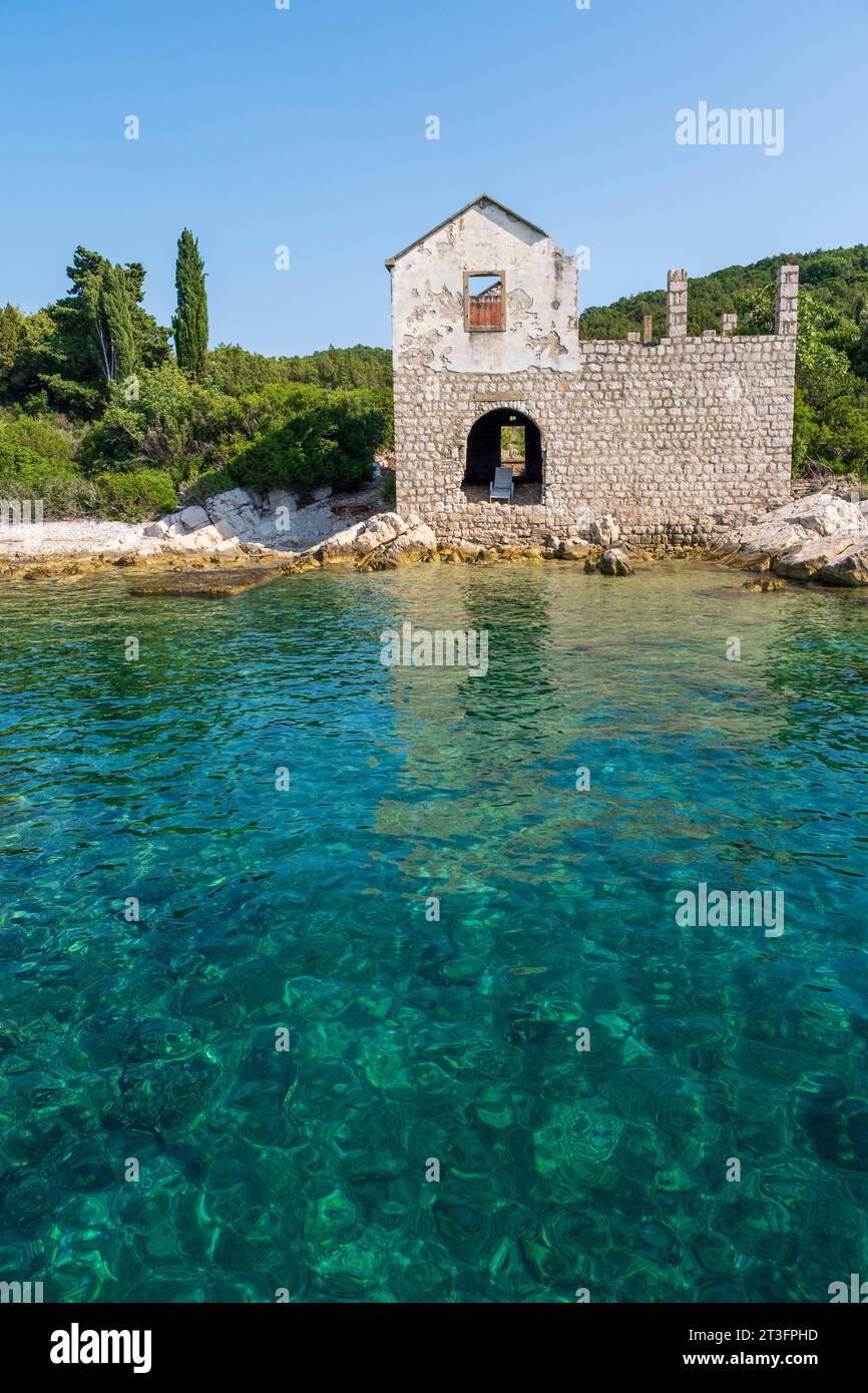 Croatia, Dalmatia, Elaphiti Islands, island of Otok Ruda, remains of an ...
