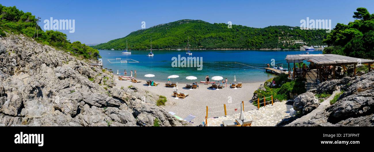 Croatia, Dalmatia, Elaphite Islands, Sipan Island, Sipanska Luka ...