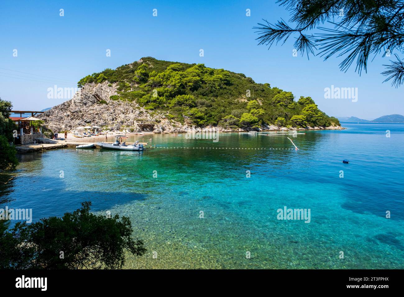 Croatia, Dalmatia, Elaphite Islands, Sipan Island, Sipanska Luka ...