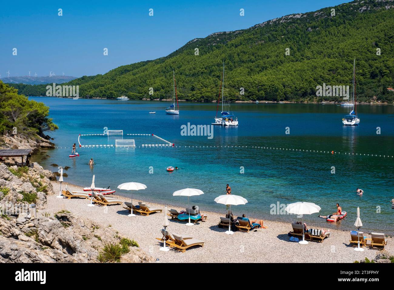 Croatia, Dalmatia, Elaphite Islands, Sipan Island, Sipanska Luka ...