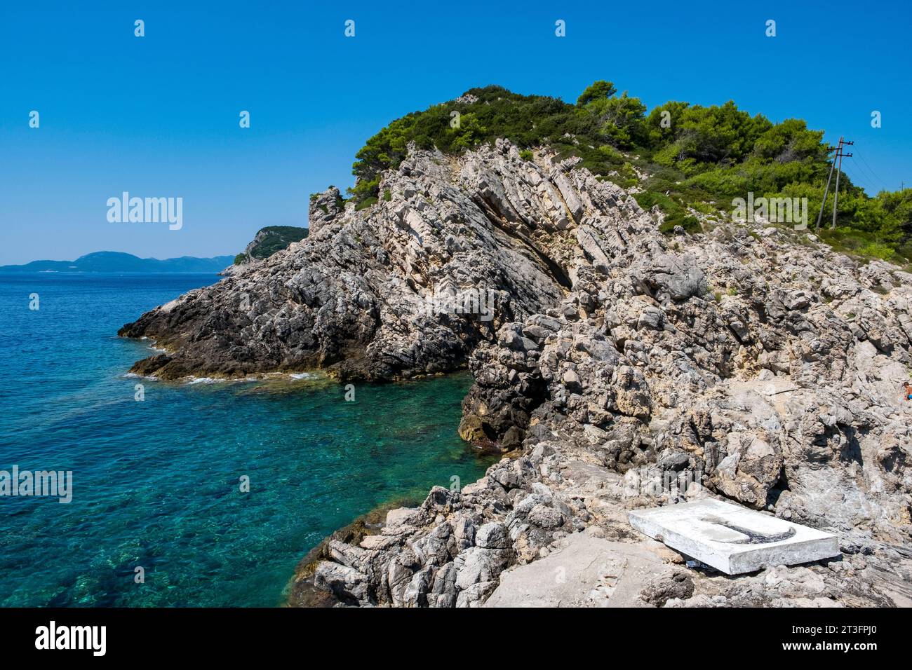 Croatia, Dalmatia, Elaphite Islands, Sipan Island, Sipanska Luka ...