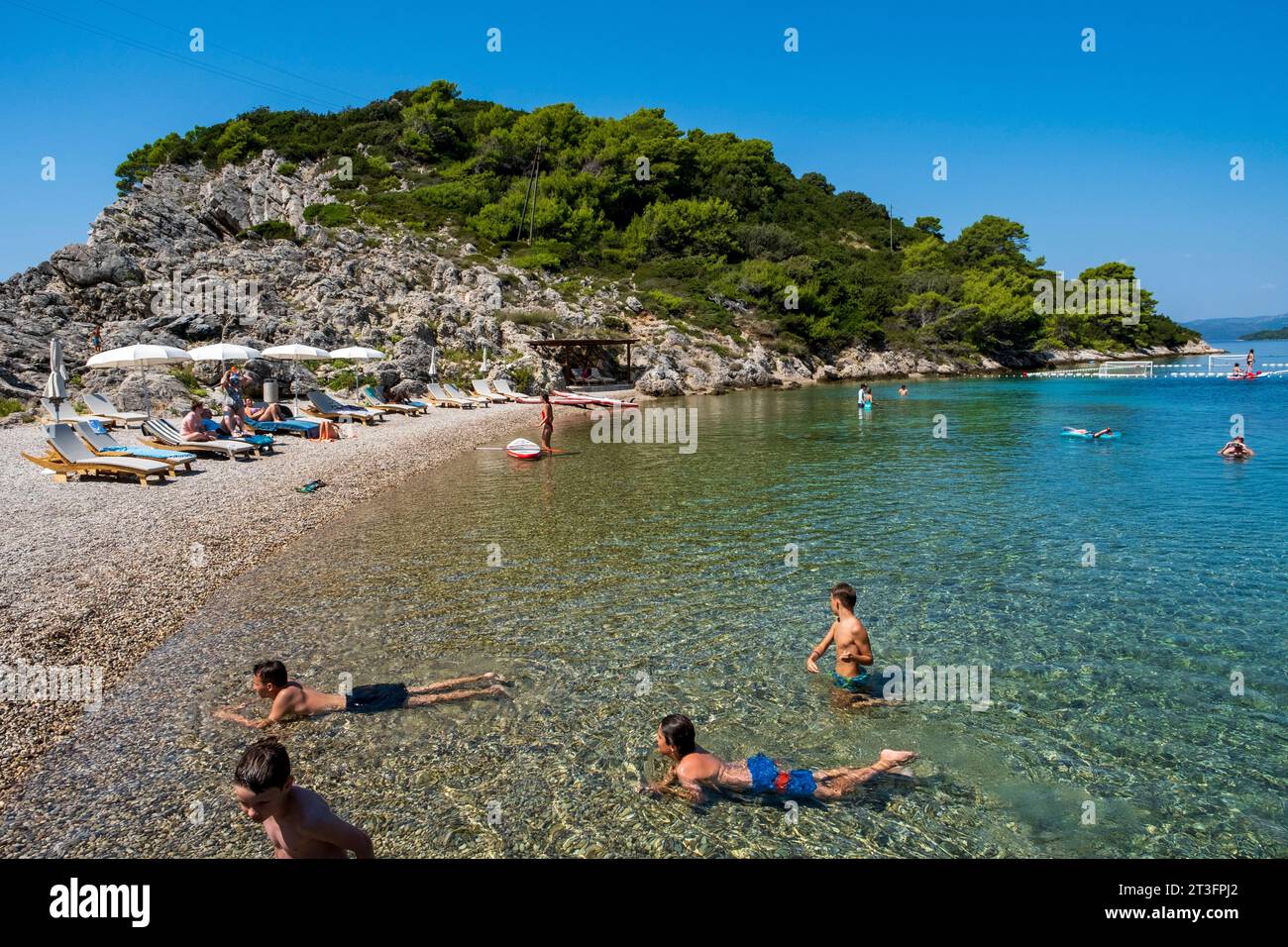 Croatia, Dalmatia, Elaphite Islands, Sipan Island, Sipanska Luka ...