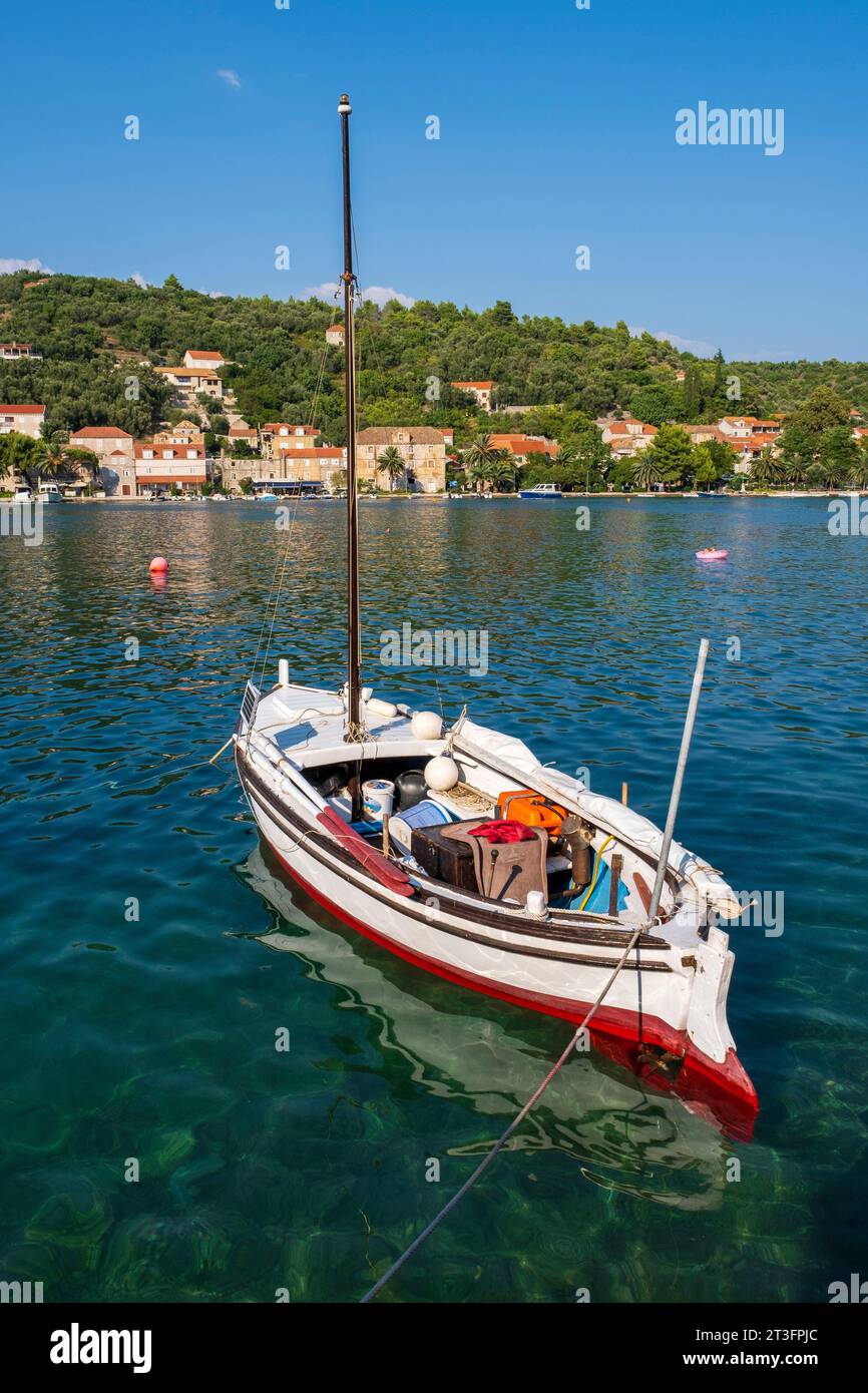 Croatia, Dalmatia, Elaphite Islands, Sipan Island, the port of Sipanska ...