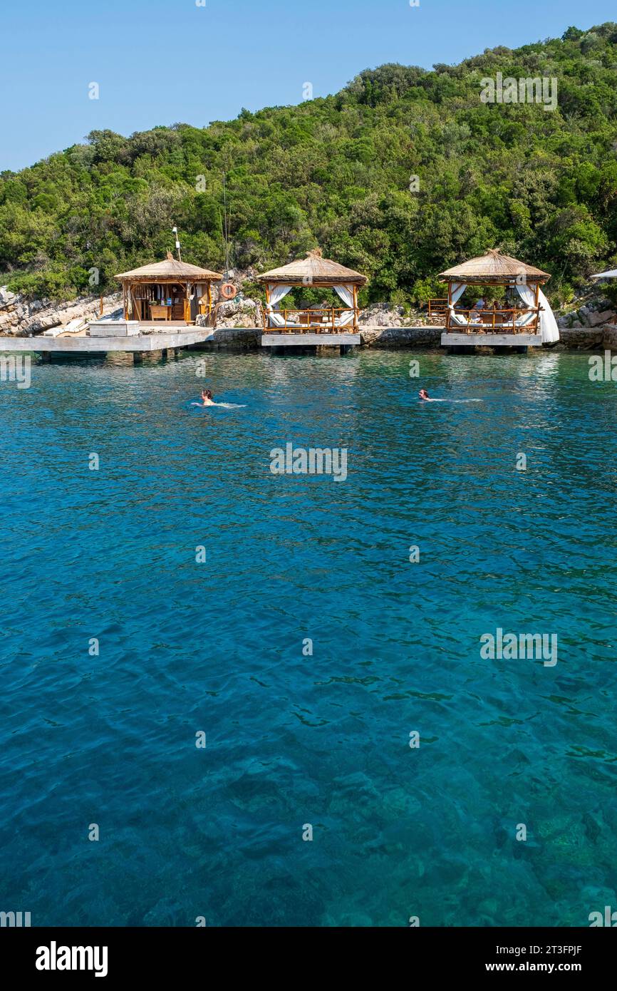 Croatia, Dalmatia, Elaphite Islands, Island of Sipan, private beach of ...