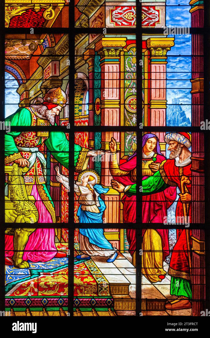 France, Charente Maritime, La Rochelle, Saint Louis cathedral, stained ...