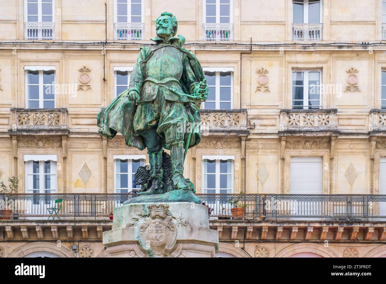 France, Charente Maritime, La Rochelle, Town Hall square, statue in ...