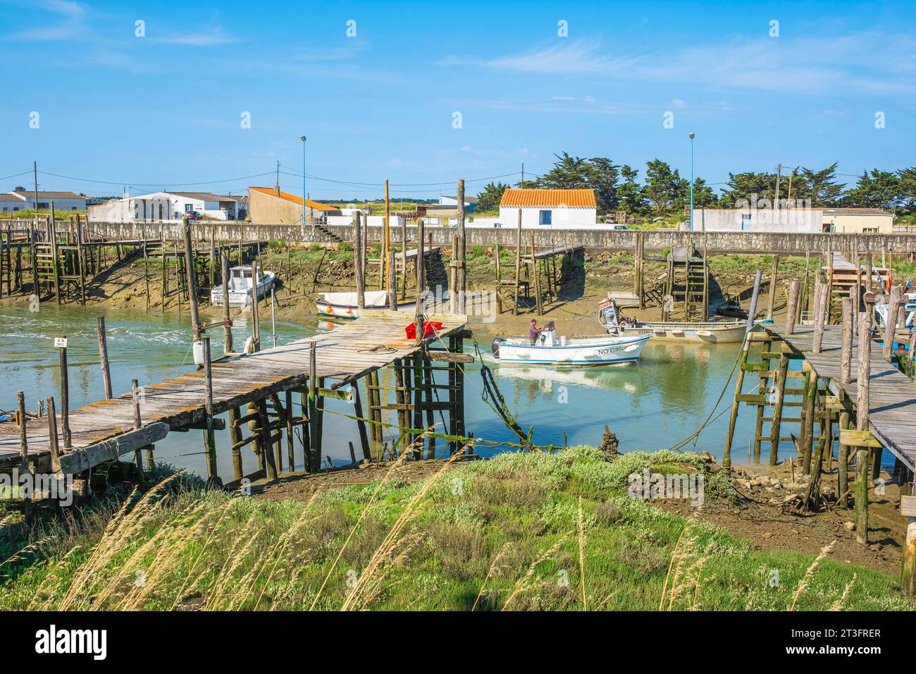 France, Vendee, Beauvoir sur Mer, Port du Bec, oyster port on the mouth ...