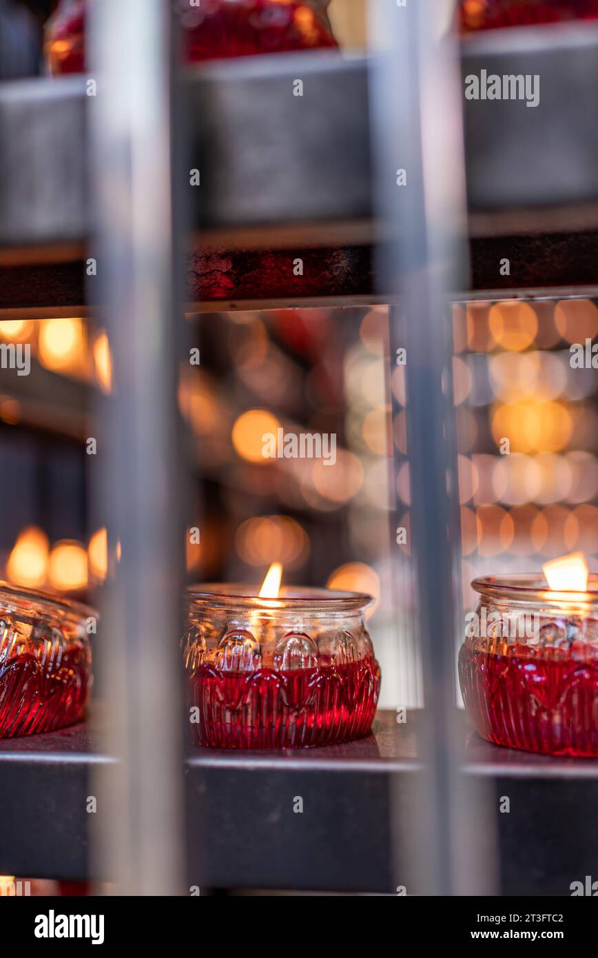 Oil lamps burning in temples Stock Photo - Alamy