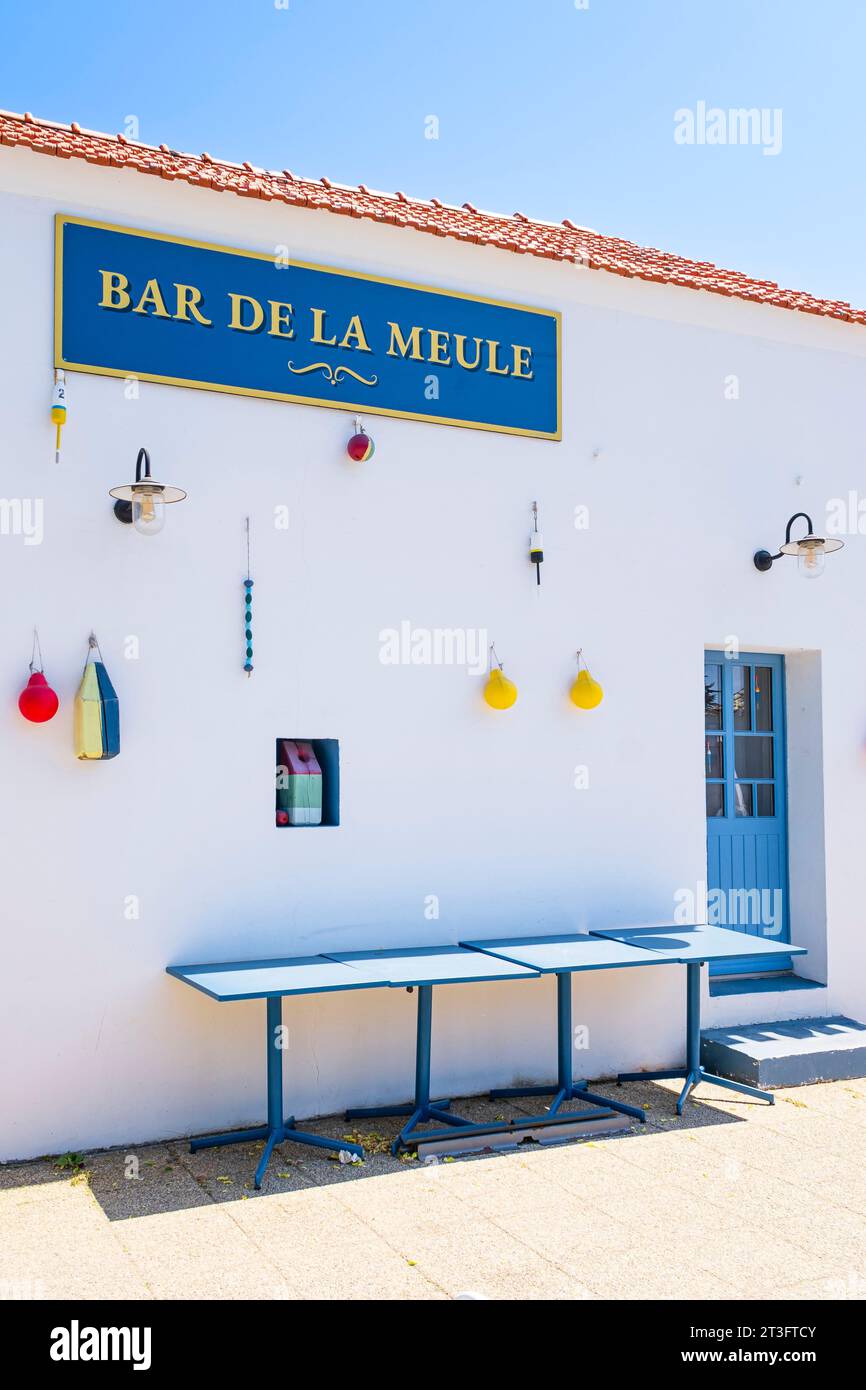 France, Vendée, Ile d'Yeu, the wild coast (southern coast), port of La ...