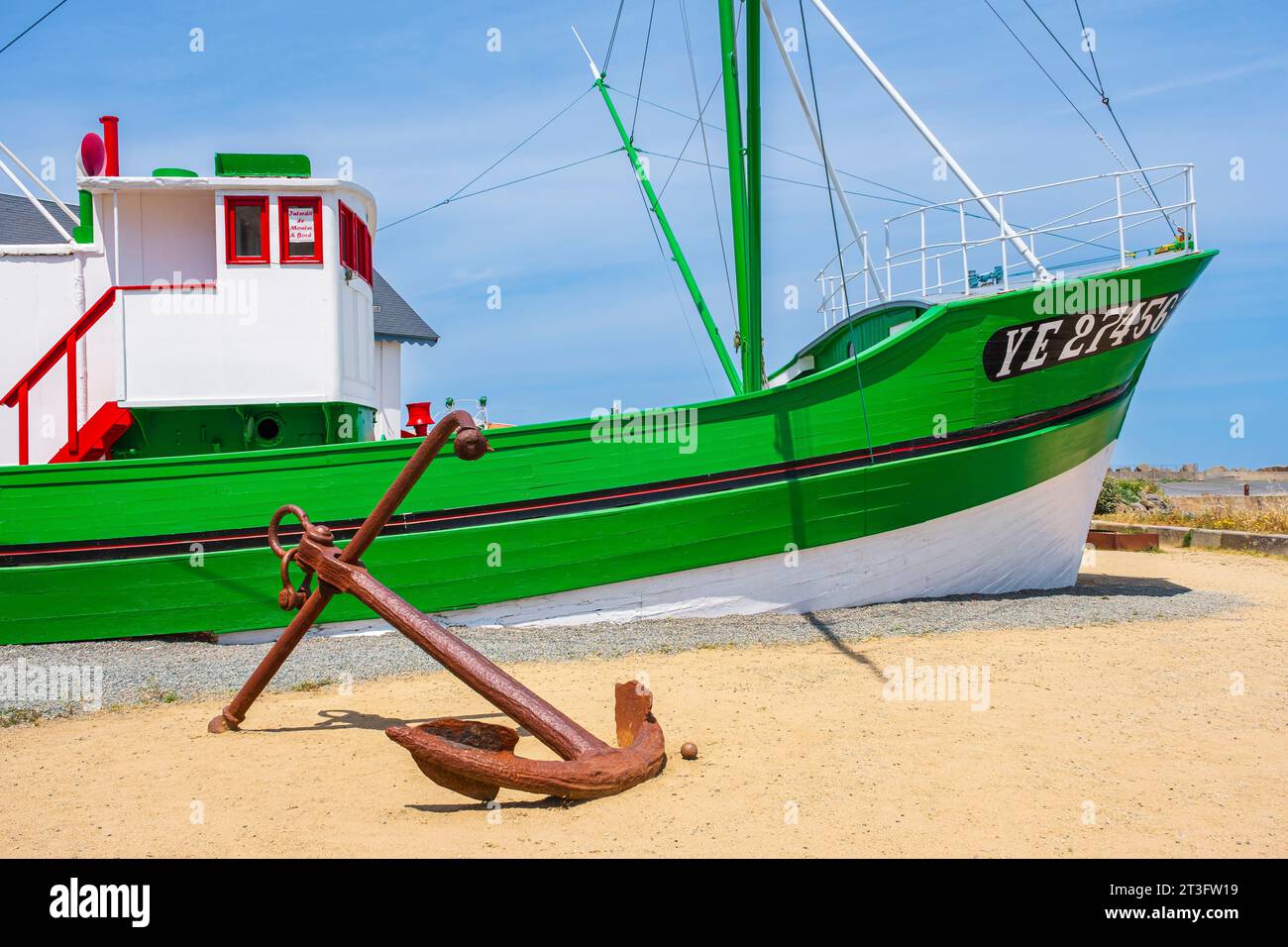 France, Vendée, Ile d'Yeu, Port-Joinville, Le Corsaire, a former tuna ...