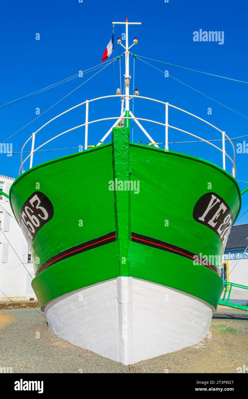 France, Vendée, Ile d'Yeu, Port-Joinville, Le Corsaire, a former tuna ...
