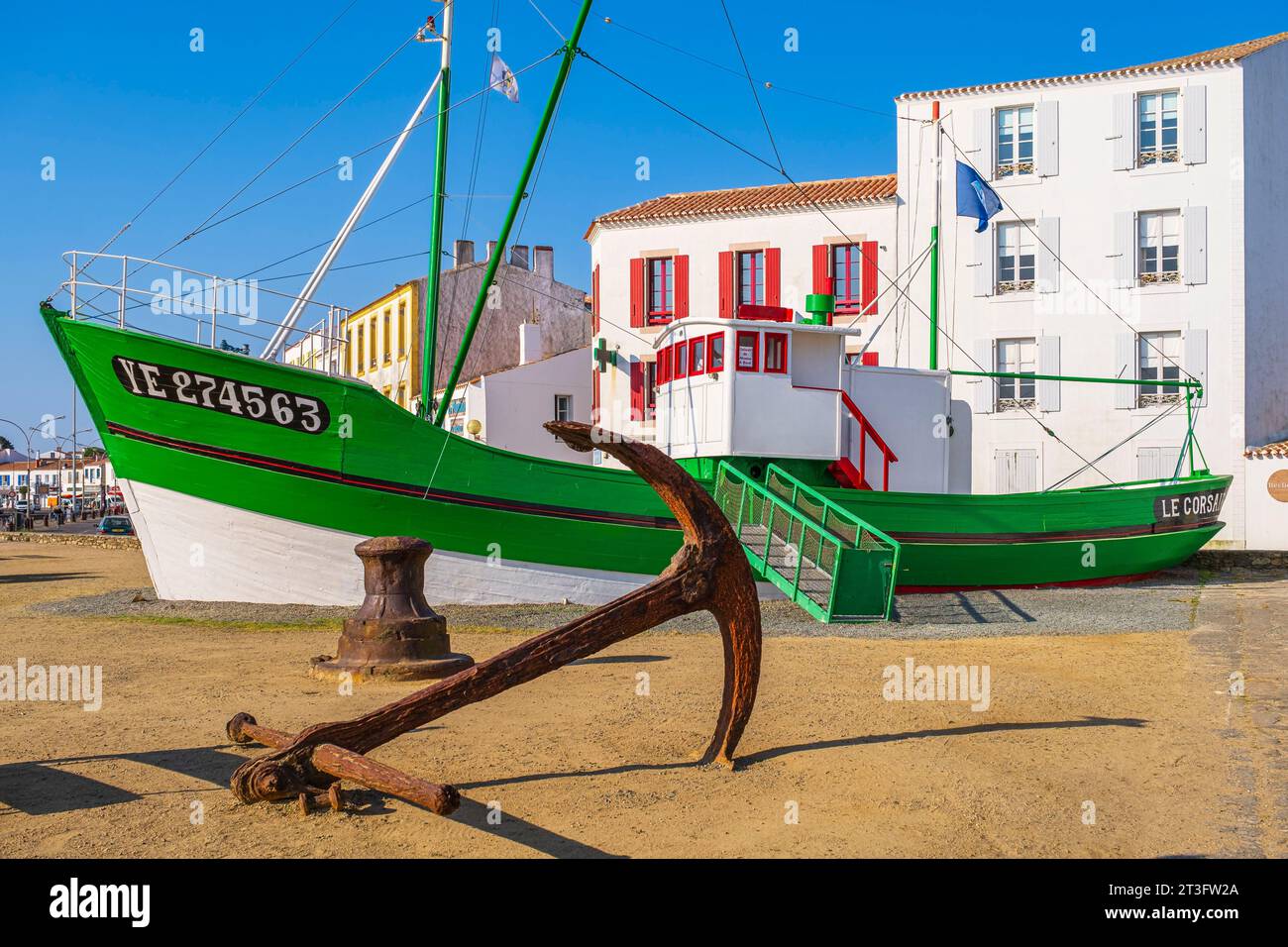 France, Vendée, Ile d'Yeu, Port-Joinville, Le Corsaire, a former tuna ...