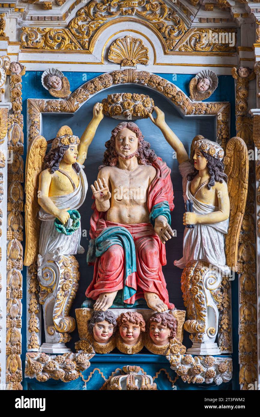 France, Finistere, Commana, parish close, Saint-Derrien church, 17th ...