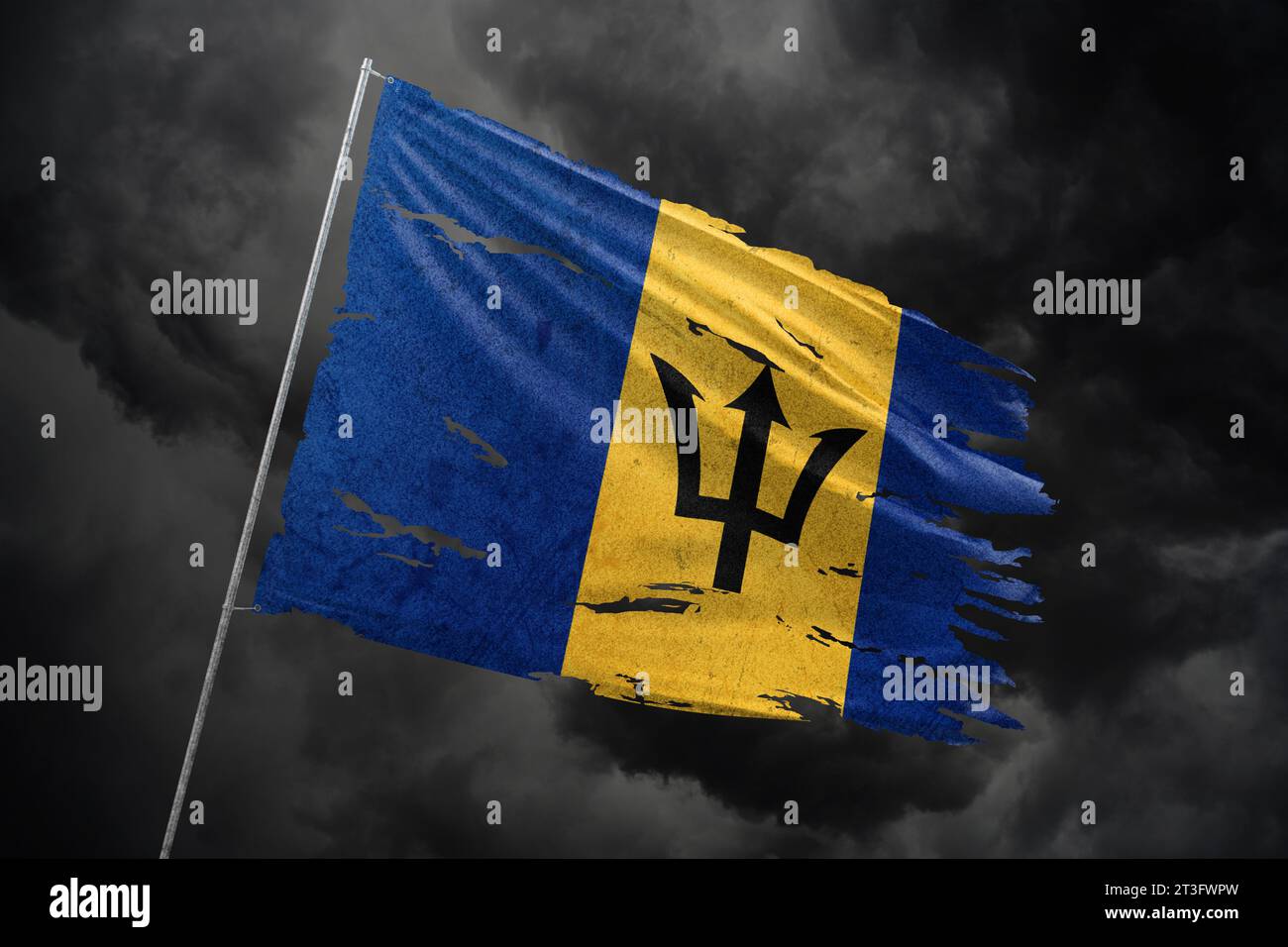 Fabric flag barbados hi-res stock photography and images - Alamy