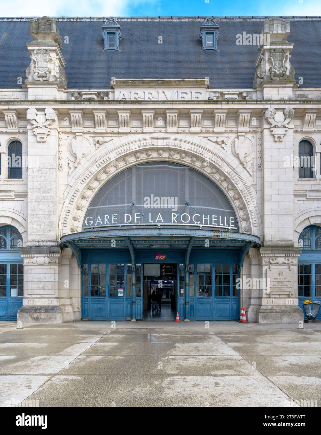 The main entrance of La Rochelle train station. The building built by ...