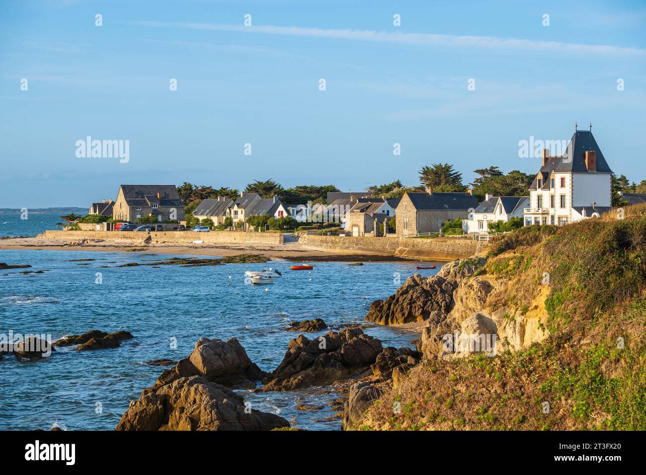 France, Loire-Atlantique, Guerande peninsula, Piriac-sur-Mer, view from ...
