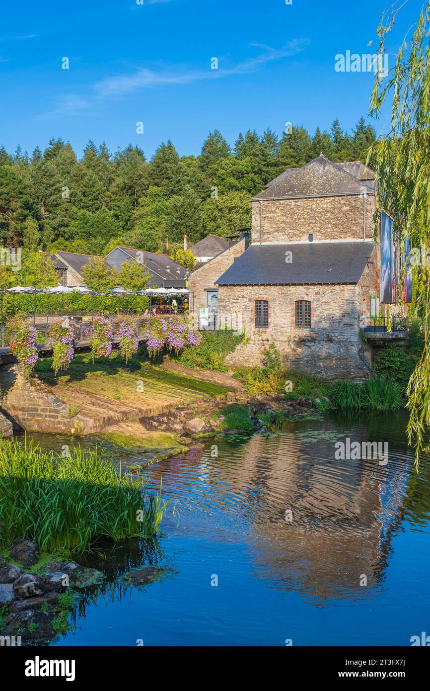 France, Morbihan, La Gacilly, Maison Yves Rocher on the banks of the ...