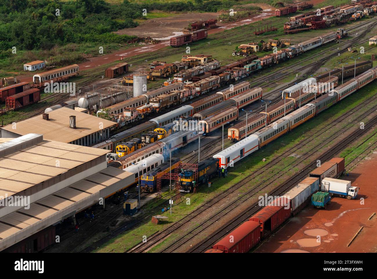 Gabon, Libreville, Estuaire District, Marshalling yard, mineral port ...