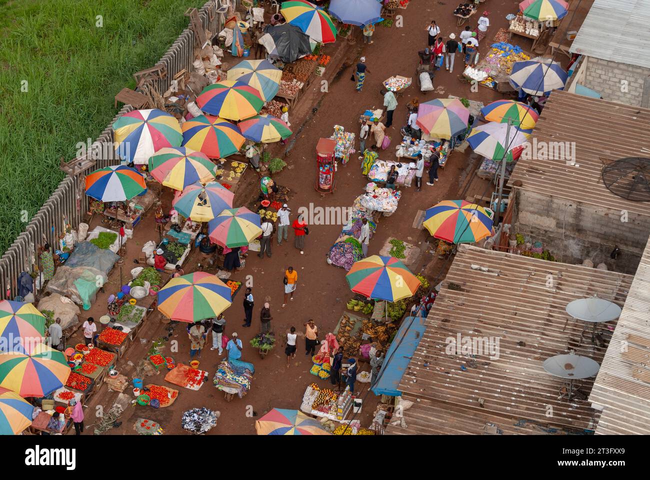 Gabon, Libreville, Mont-Bouet market (aerial view Stock Photo - Alamy
