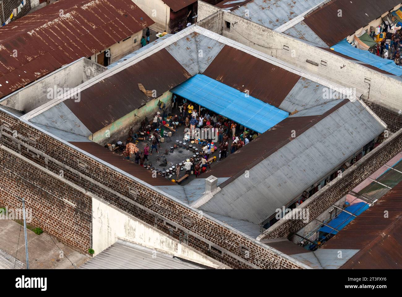Gabon, Libreville, Louis dsitrict, Central Prison (aerial view Stock ...