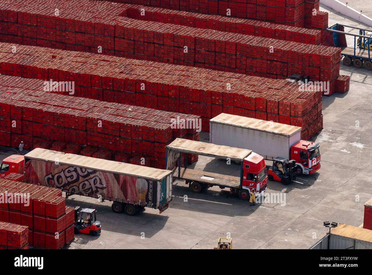 Gabon, Libreville, estuaire district, Sobraga beverages (aerial view ...