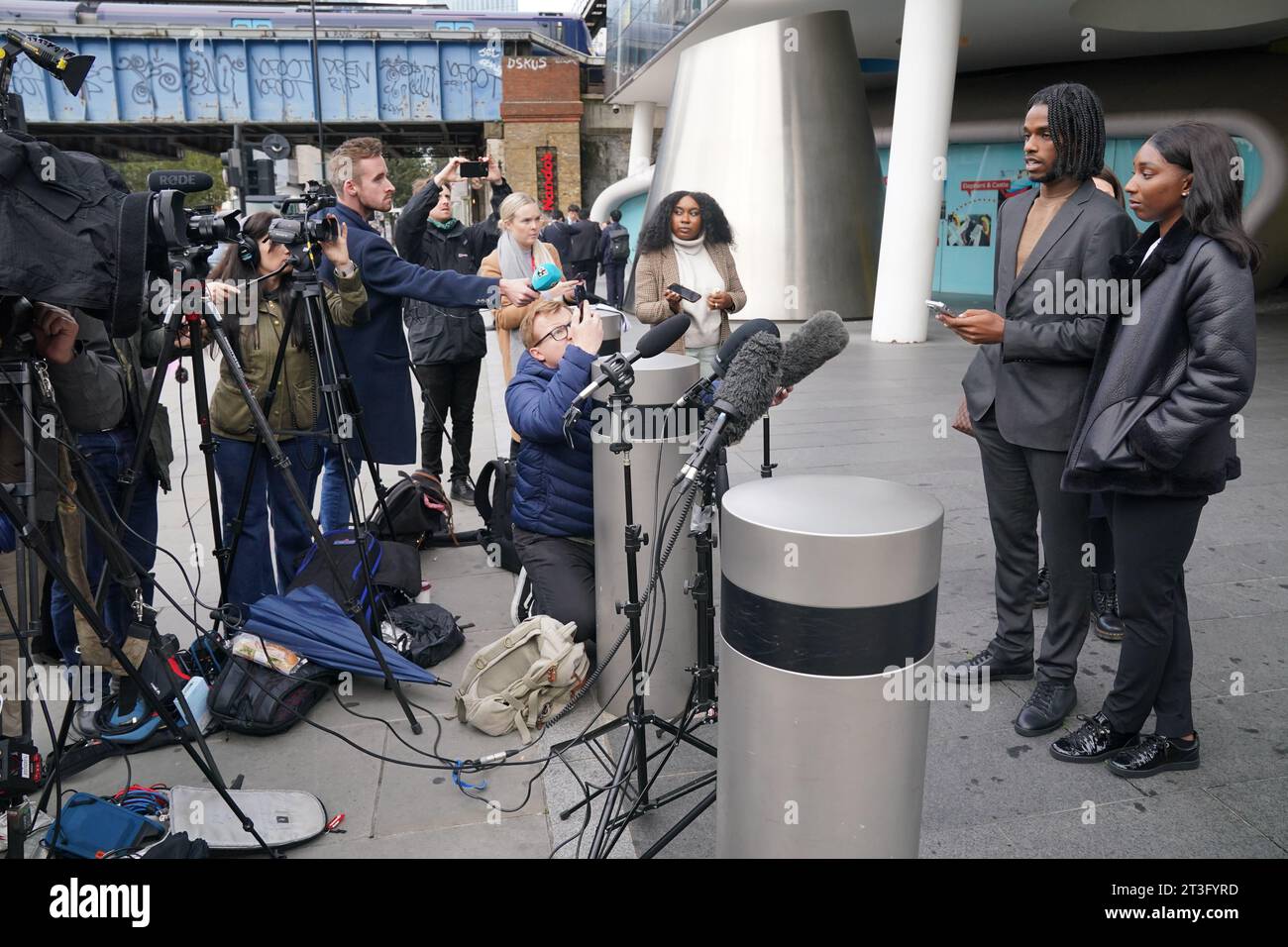 Athletes Bianca Williams and Ricardo Dos Santos speak to the media ...