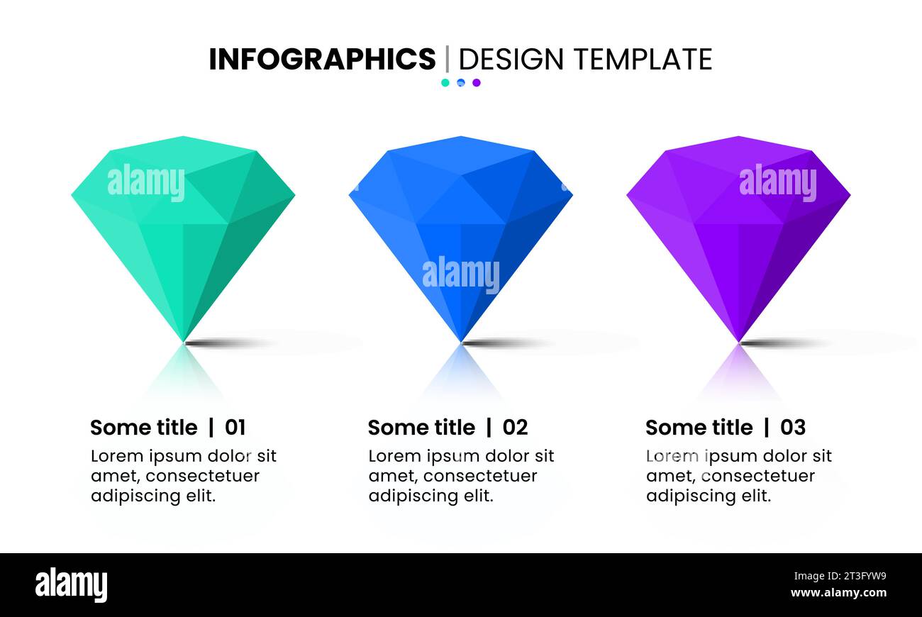 Infographic template with 3 options or steps. Gemstones. Can be used ...