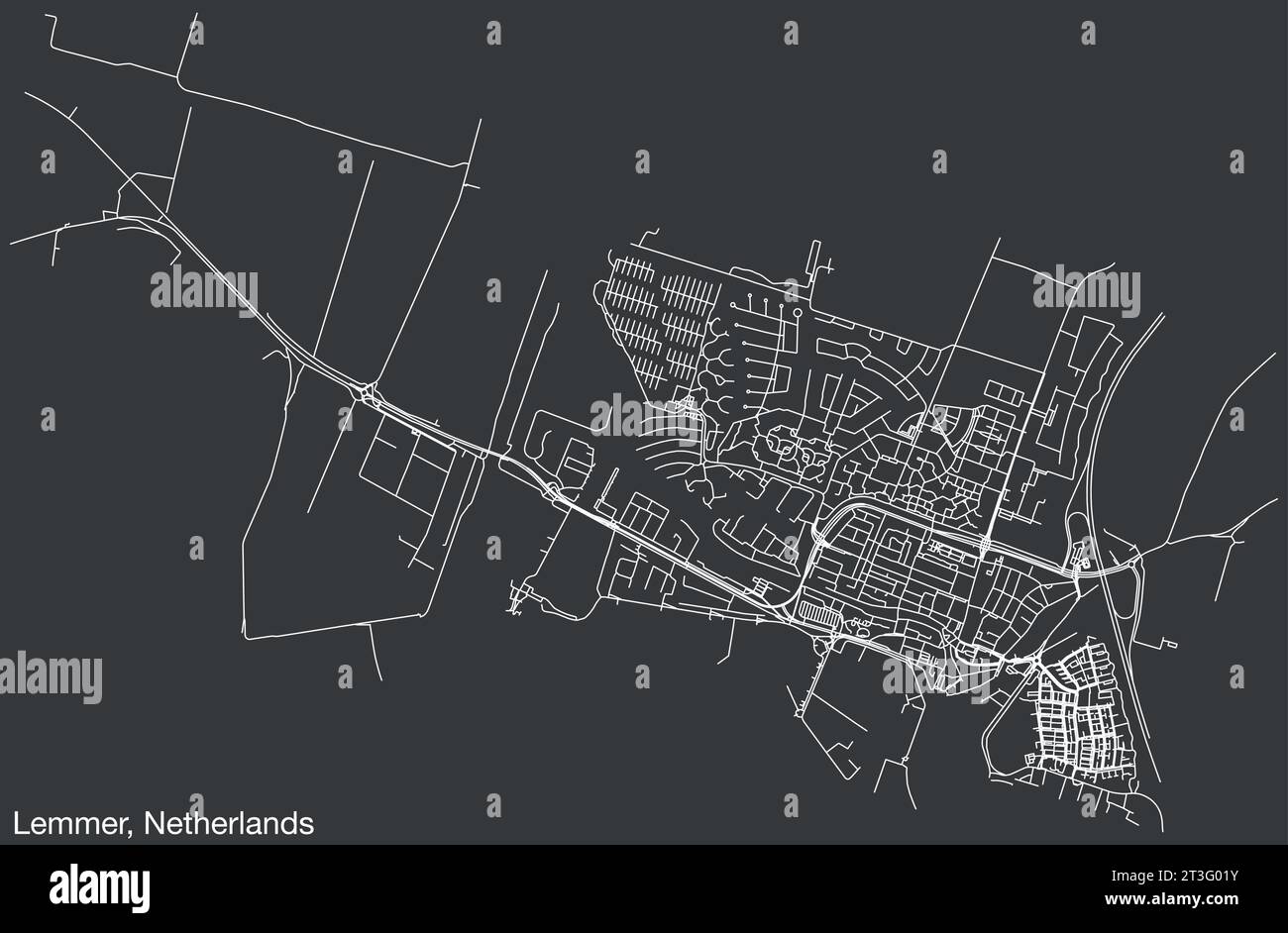 Street roads map of LEMMER, NETHERLANDS Stock Vector Image & Art - Alamy