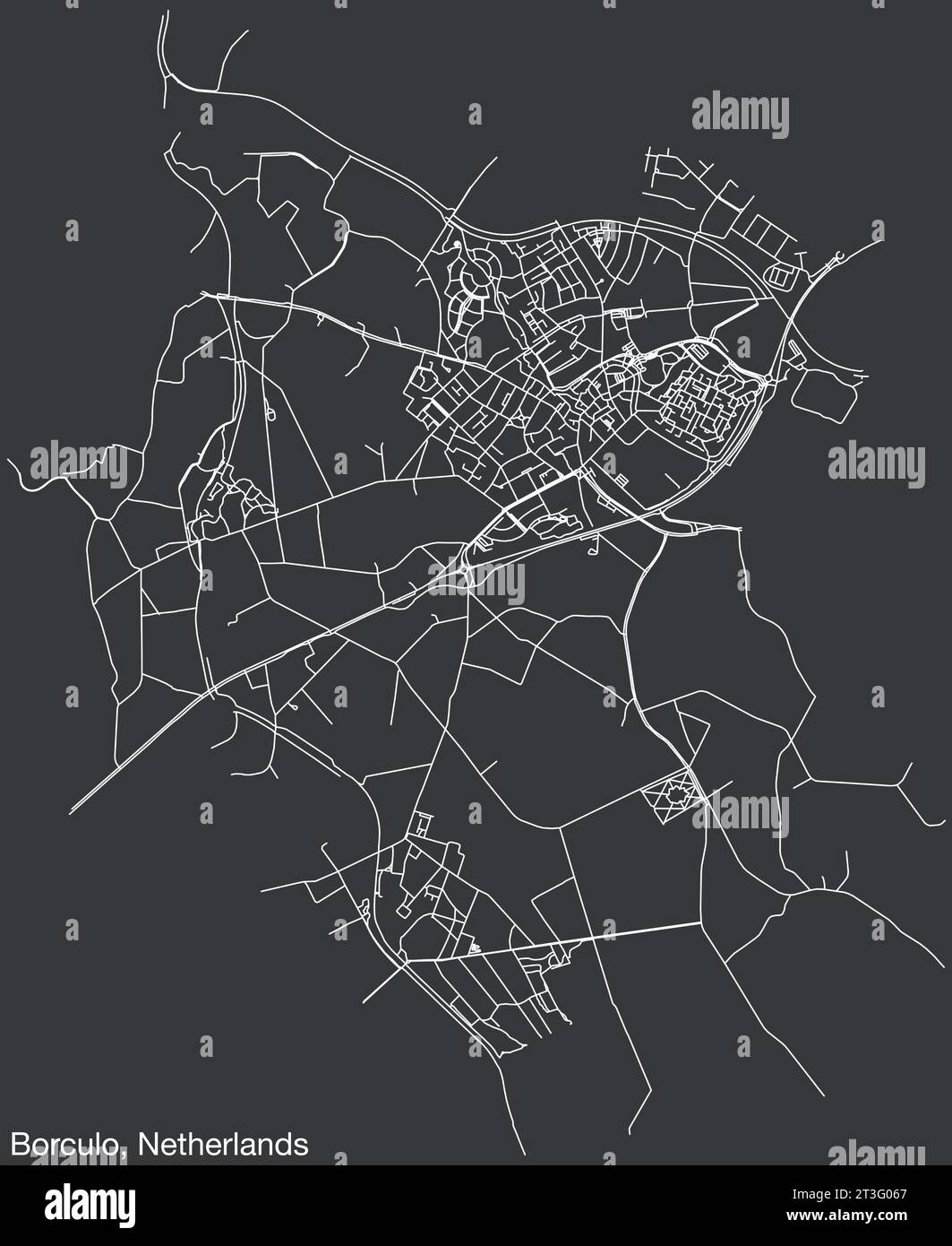 Street roads map of BORCULO, NETHERLANDS Stock Vector Image & Art - Alamy