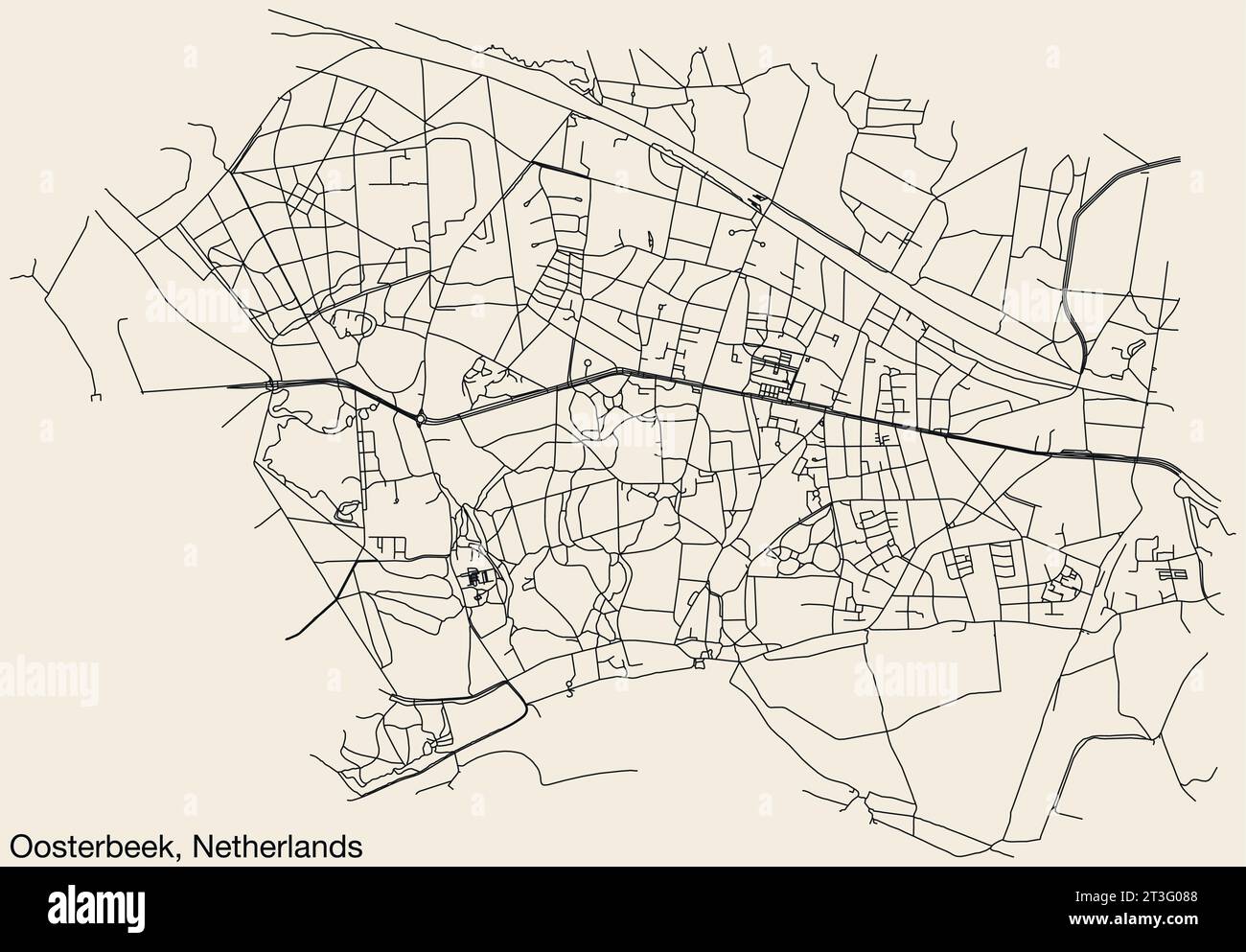 Street roads map of OOSTERBEEK, NETHERLANDS Stock Vector Image & Art ...